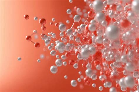Minimalistic Representation Of Molecular Structure On Red Gradient