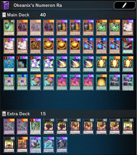Plat 1 Ra Numeron Deck All Seasons Deck Link In Comments Rmasterduel