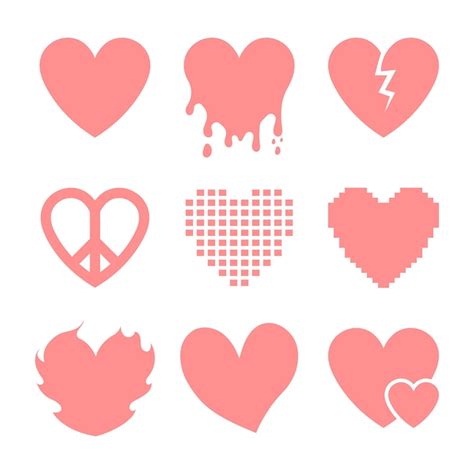 Free Vector Set Of Flat Pastel Hearts