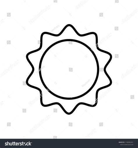 Sun Icon Outline Style Vector Your Stock Vector Royalty Free