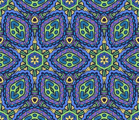 Premium Vector Festive Geometric Kaleidoscopic Seamless Pattern