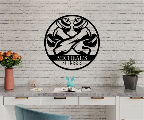 Home Gym Sign Gym Weights Metal Sign Personalized Home Gym Signs For