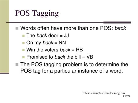 PPT POS Tagging Introduction PowerPoint Presentation Free Download ID 2705101