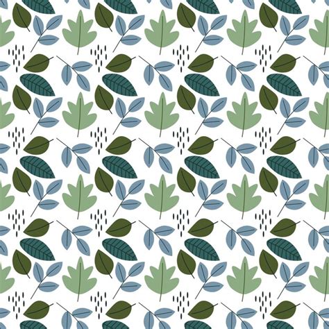 Premium Vector Leafs Flat Illustration Repeating Pattern