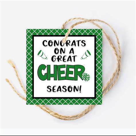 Printable Congrats Cheer Tags Cheer Team Ts Cheer Tags Senior Night Cheer Goodie Bag