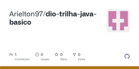 Github Arielton Dio Trilha Java Basico