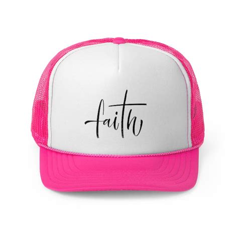 Pink Trucker Cap With Faith Inspirational Headwear Religious