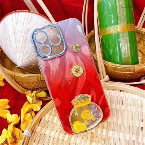 Ốp Ip 16 Pro Max Lông Vũ Túi Tiền đỏ