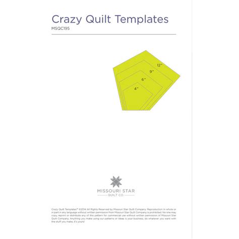 Jennys Original Crazy Quilt Template Set And How To Pattern Bundle