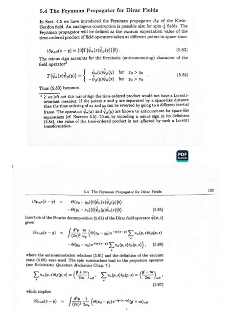 Feynman Propagator For Dirac Field Pdf