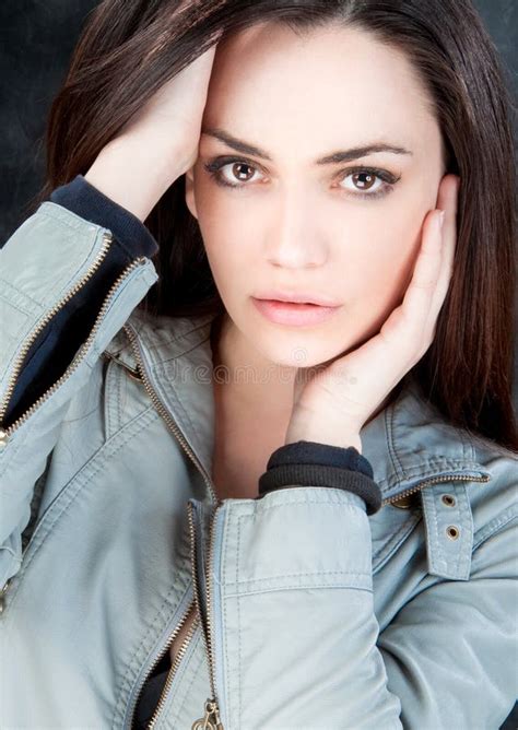 Beautiful Sensual Woman Posing Stock Photo Image Of Hair Curly