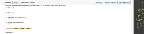 Solved Compute The Following Binomial Probabilities Directly Chegg