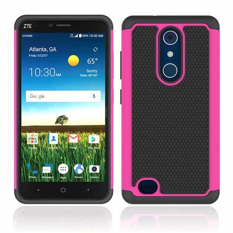 In Shockproof Hybrid Armor Case For Zte Blade X Max Dual Layer Impact Protective Hard Cover