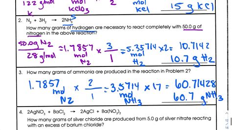 Mass To Mass Stoichiometry Worksheet Walkthrough Worksheets Library