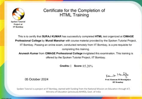 Excited To Share That Ive Successfully Completed The Html Training