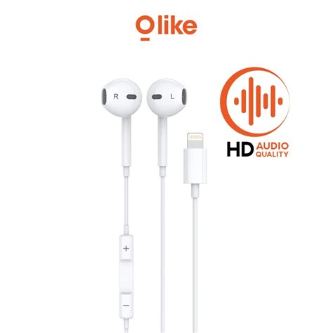Jual Olike Mic E12 Wired Earphone Handsfree Headset Lightning Iphone