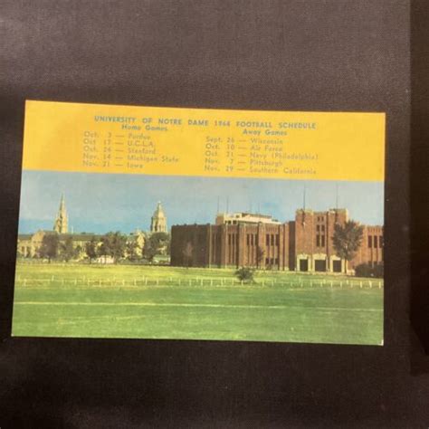 1964 Notre Dame Football Stadium Schedule Postcard 4650828612