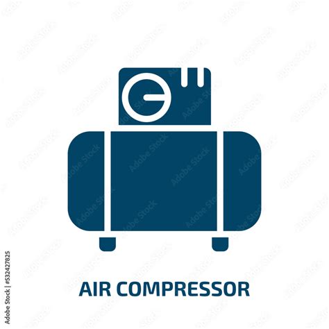 Air Compressor Icon From Construction Collection Filled Air Compressor Compressor Air Glyph