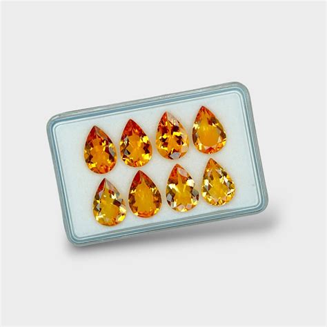 Citrine 13x9mm Faceted Pear Aaa Gemstones Parcel 180488