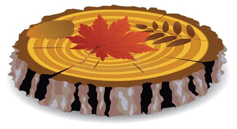 Hojas De Madera Del Corte Y De Otoño Ilustración Del Vector