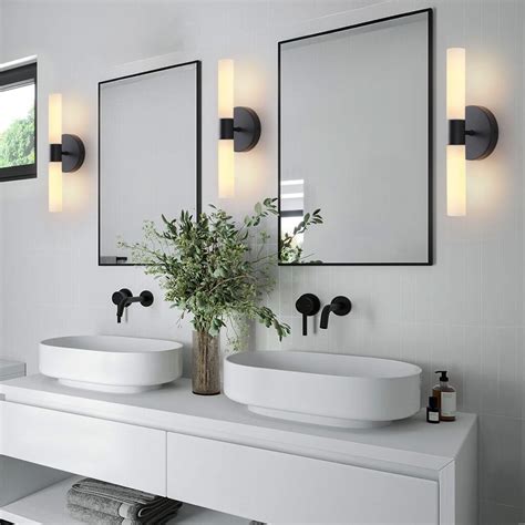 Modern Black Bathroom Wall Lighting Matte Black Bathroom Sconces