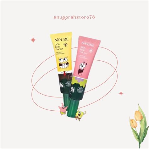 Jual Npure Cica Beat The Sun Spf 50 Pa 35ml Sunscreen Spongebob And Patrick Edition