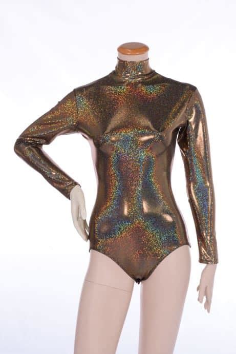 Gold Metallic Iridecent Leotard Rejoice Dance Ministry