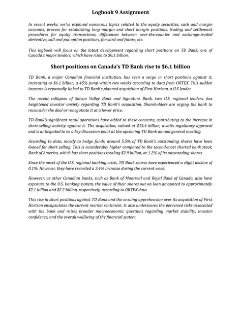 Logbook 9 Assignment Logbook 9 Assignment In Recent Weeks Weve Explored Numerous Topics