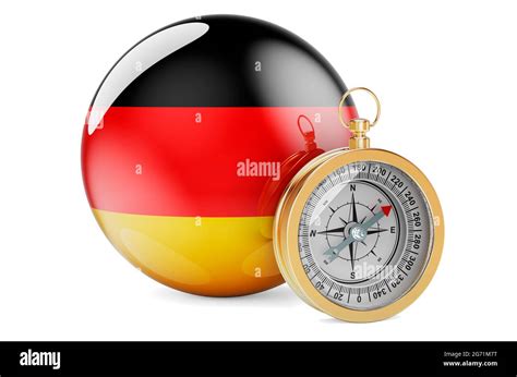Compass With German Flag Travel And Tourism In Germany Concept 3d
