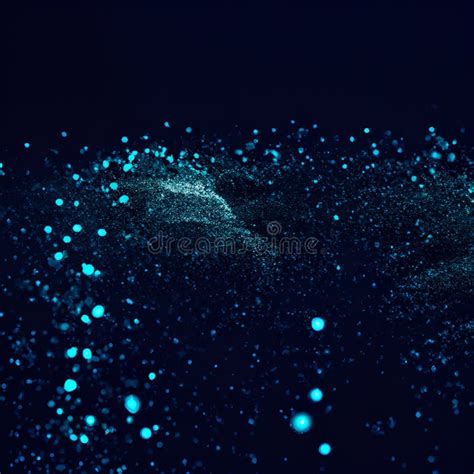 Blue Particle Atom Science Technology Abstract Background Stock