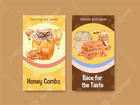 소셜 미디어 수채화 벡터 일러스트 레이 션에 대 한 꿀 개념 디자인 인스 타 그램 템플릿 템플릿 Psd 다운로드 디자인 자료 다운로드