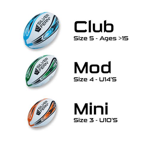Rugby Ball Size Guide Silver Fern