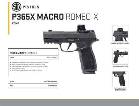 Sig Sauer P365x Macro Comp Romeo X Optic 9mm 17 Rd 3 1 Barrel Black