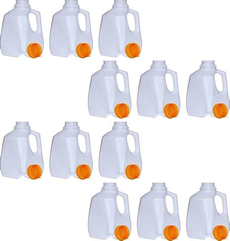 12 Pack Mini Milk Jug Plastic With Lid Quart Size Jugs Empty Milk Jugs Brews