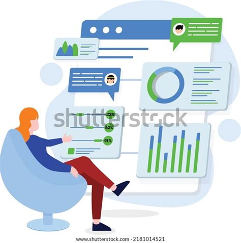 Simple Flat Style Data Analyst View Stock Vector Royalty Free Shutterstock
