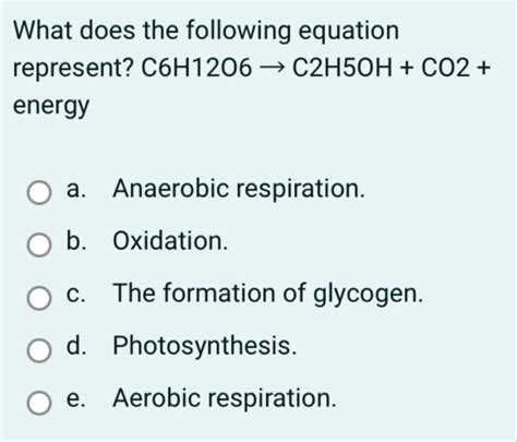 What Does The Following Equation Represent C6h12o Asksiaai