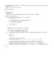 Variables Java Programming Assignment Exercise Calculate Products From Variable Length