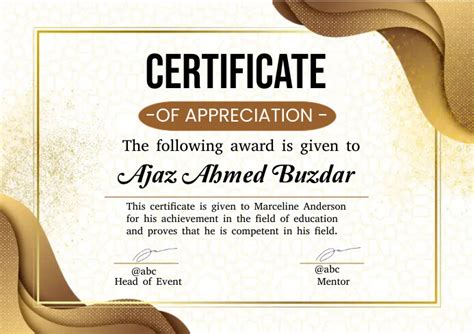 Apperception Certificate Template Postermywall