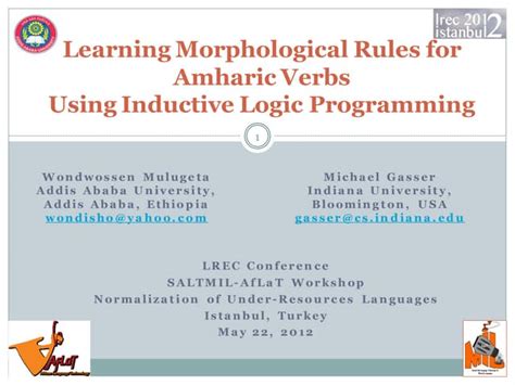 Learning Morphological Rules For Amharic Verbs Using Inductive Logic