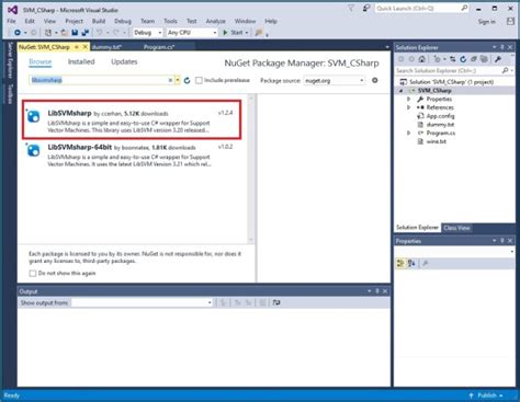 support vector machine classification using a c wrapper over libsvm