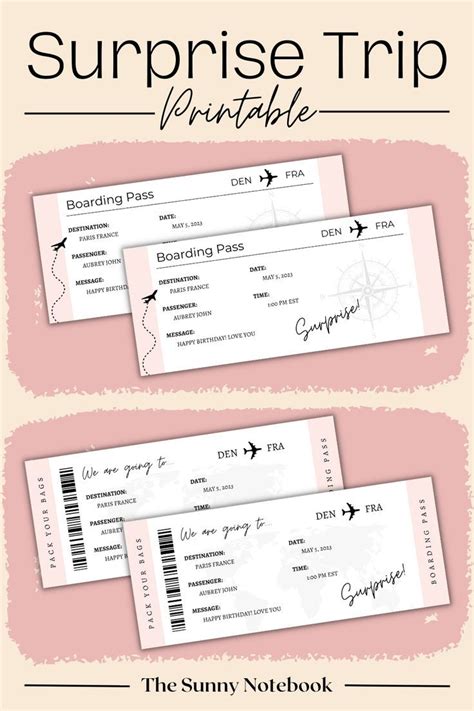 Editable Compass Boarding Pass Canva Template Compass Ticket Printable