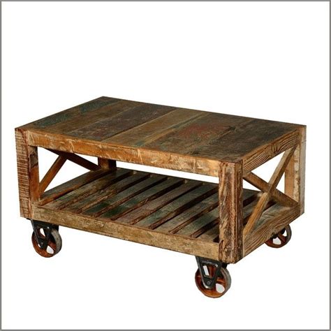 50 Photos Rustic Coffee Table With Wheels