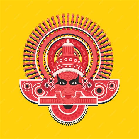Premium Vector Kerala Theyyam Vector Illustration