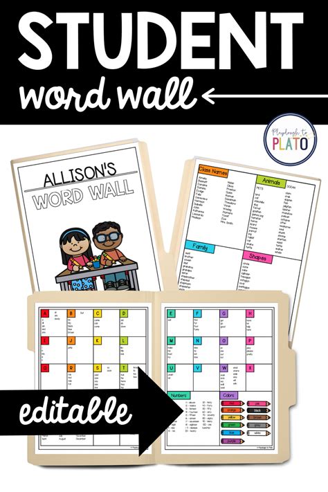Editable Student Word Wall Playdough To Plato