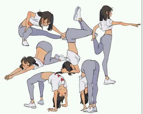 Anime Stretching Pose Reference