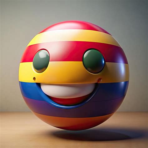 A Smiley Face Ball With A Smile On It Premium Ai Generated Image