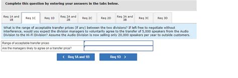 solved exercise 11 3 algo transfer pricing basics [lo11 3]