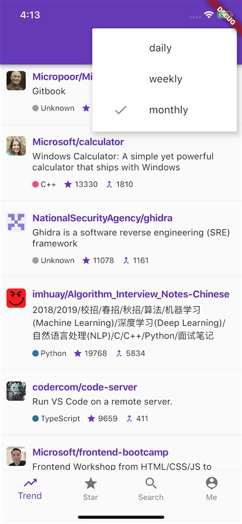 GitHub dlgchg flutter github 使用flutter开发github客户端练手用的