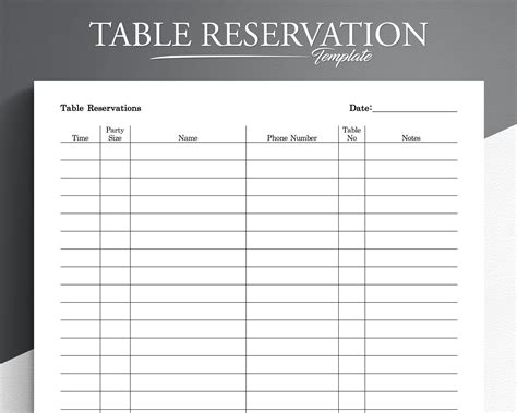 Restaurant Reservation Template