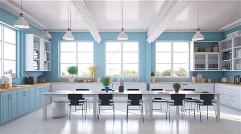 Modern Classroom With State Of The Art Equipment And Empty Kitchen 3d
